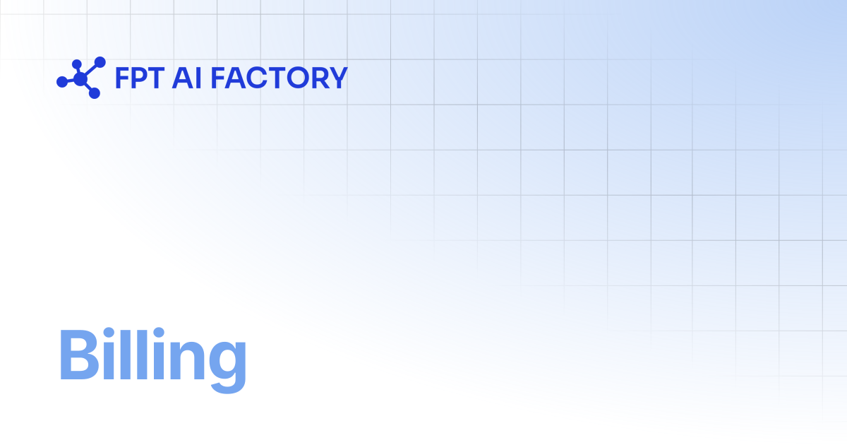 Billing | AI Factory Documentation